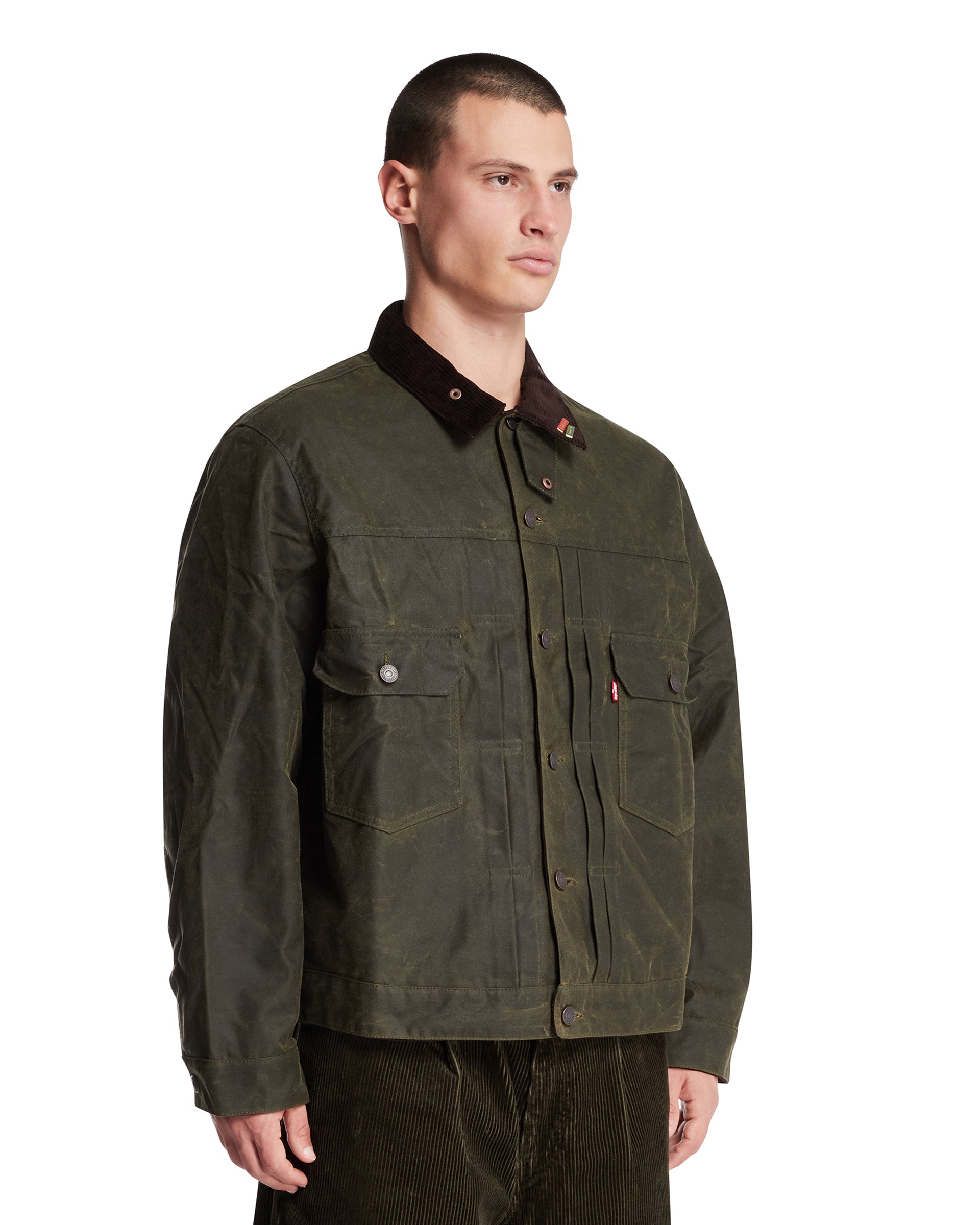Levi's x Barbour Green Type II Trucker Waxed Jacket | LEVI'S - Antonia