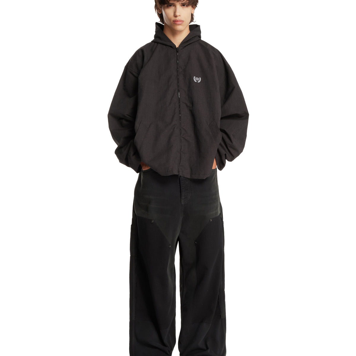 Black Baggy Ripped Off Pants | BALENCIAGA - Antonia