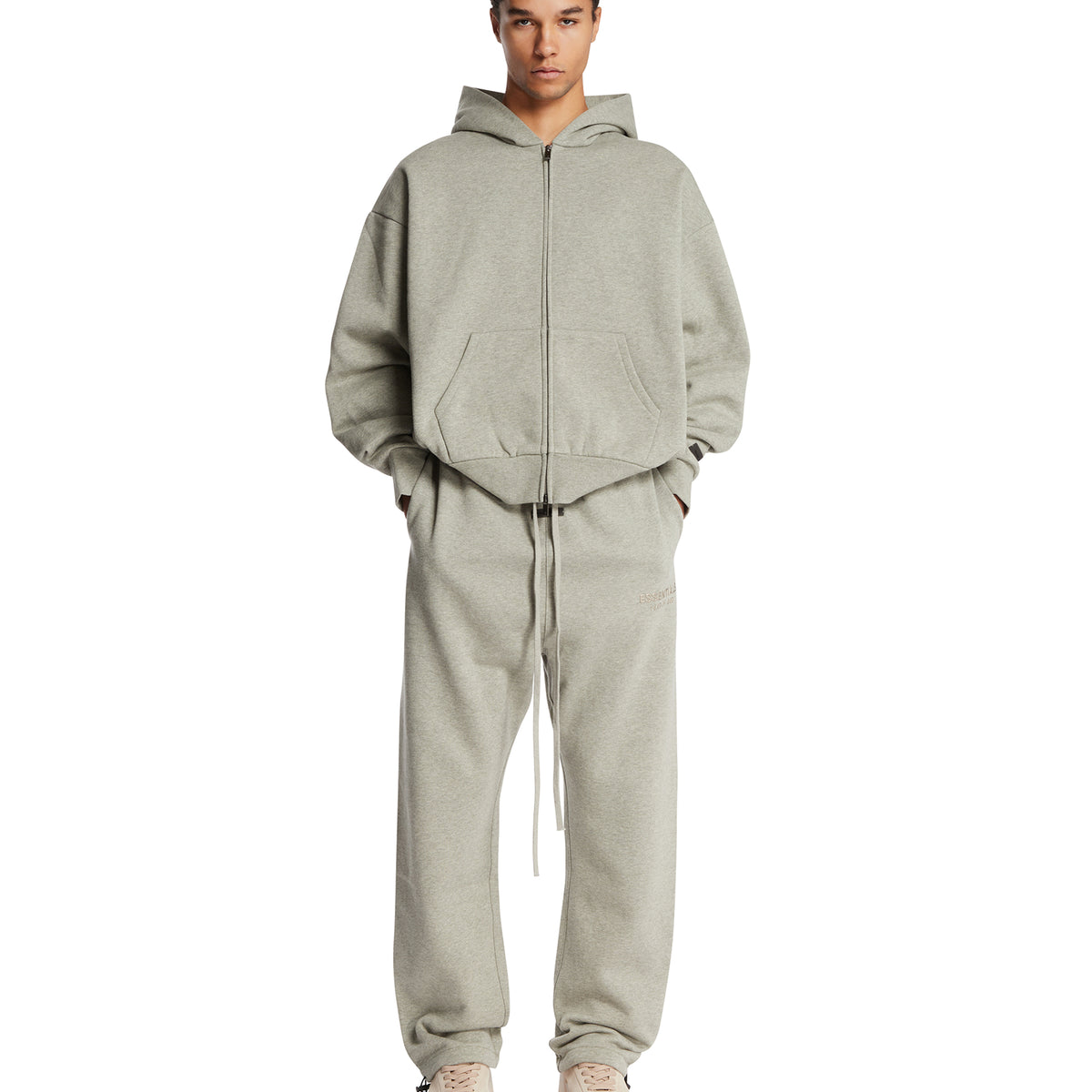 Classic Gray Zip Hoodie | FEAR OF GOD ESSENTIALS - Antonia