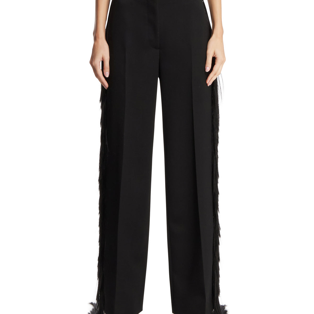 Black Luella Wool Trousers | FFORME - Antonia