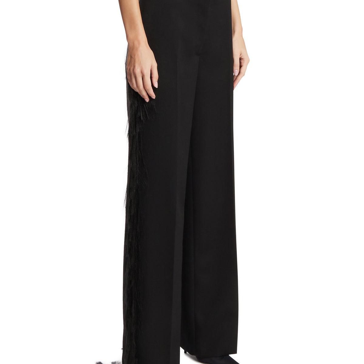 Black Luella Wool Trousers | FFORME - Antonia
