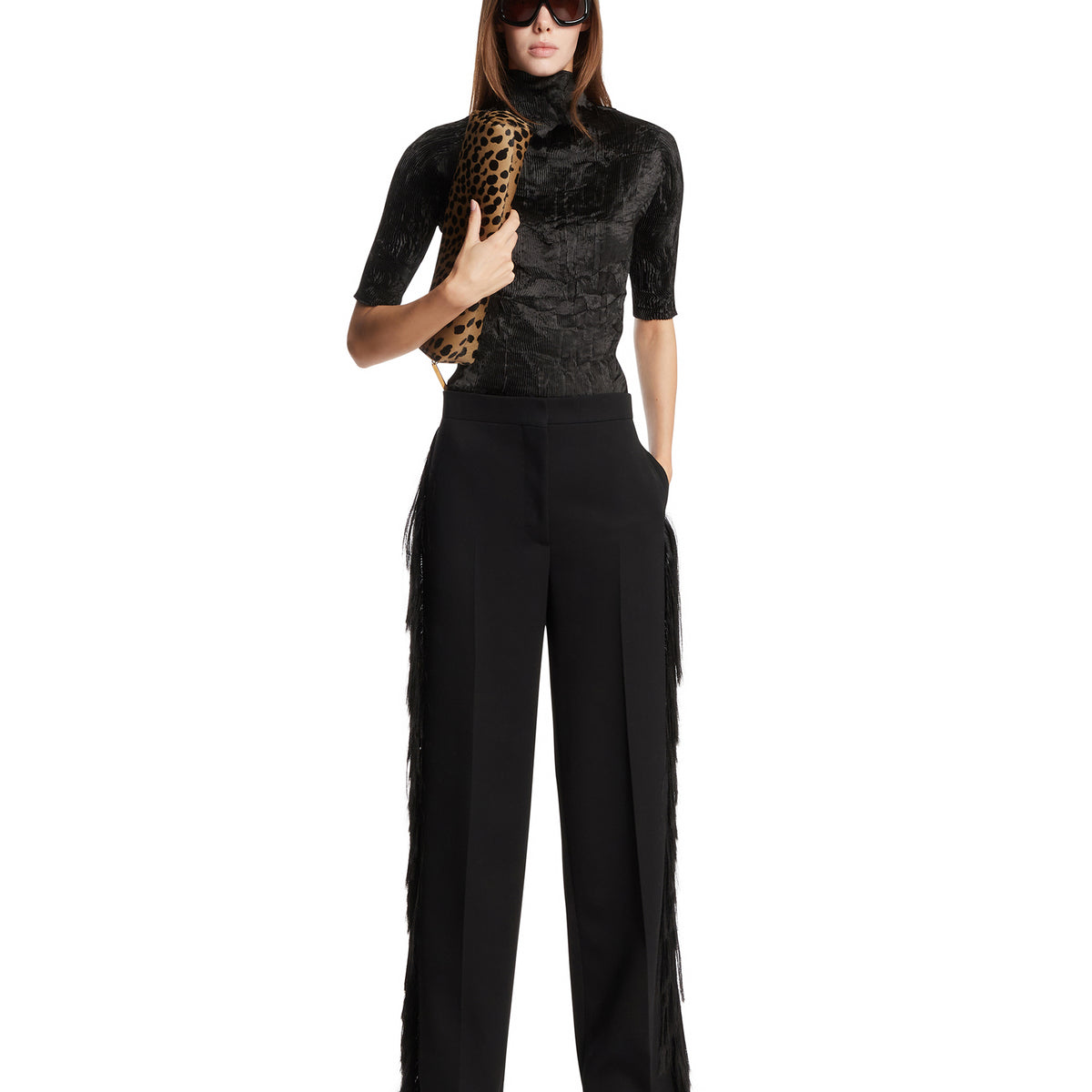Black Luella Wool Trousers | FFORME - Antonia