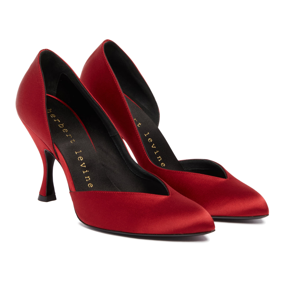 Red Not Half Bad Satin Pumps | HERBERT LEVINE - Antonia