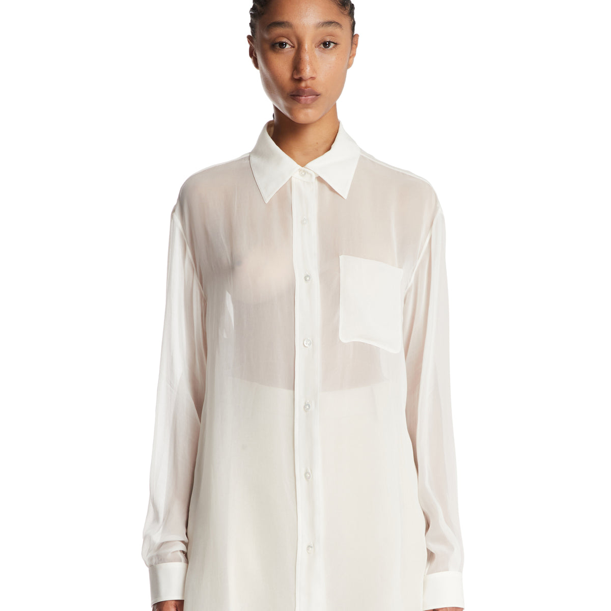 White Nesson Cupro Shirt | THE ROW - Antonia