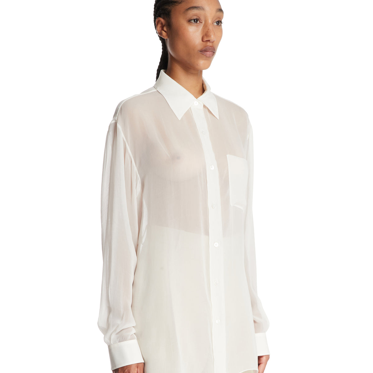 White Nesson Cupro Shirt | THE ROW - Antonia