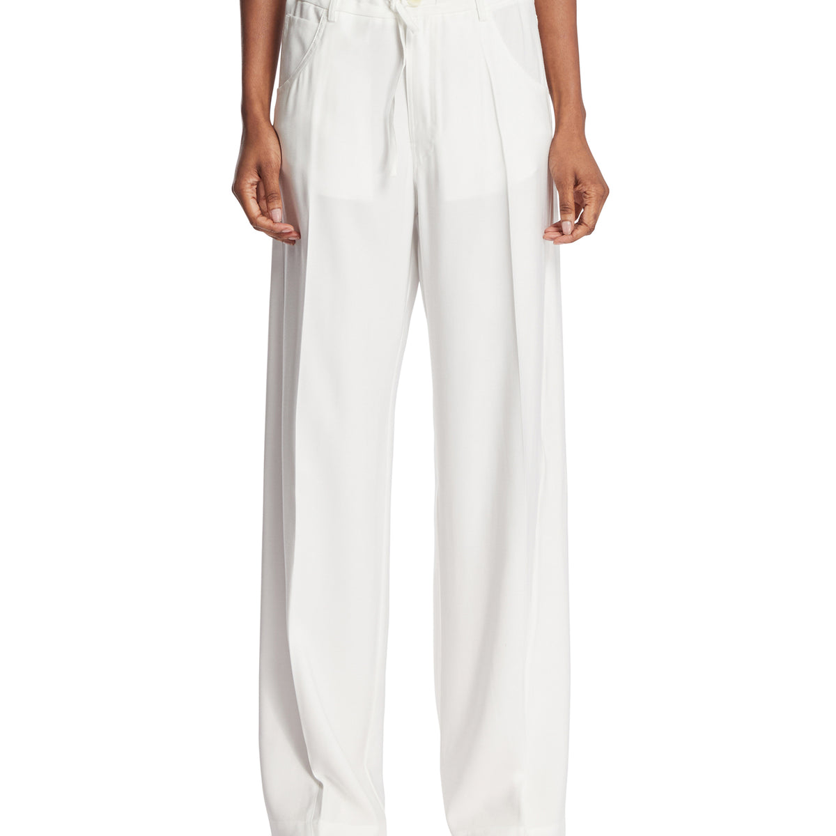 White Drawstring Pants | DARKPARK - Antonia