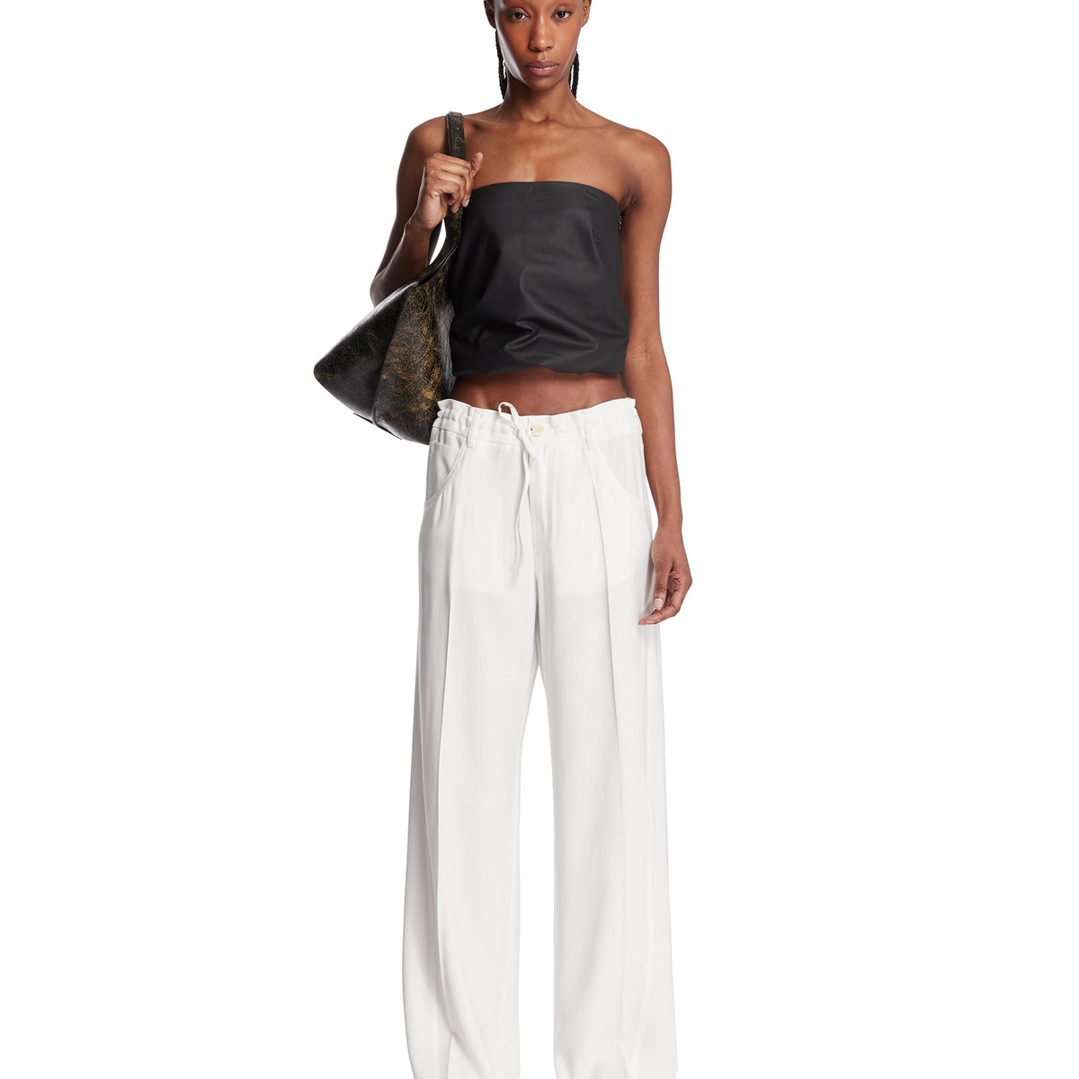 White Drawstring Pants | DARKPARK - Antonia