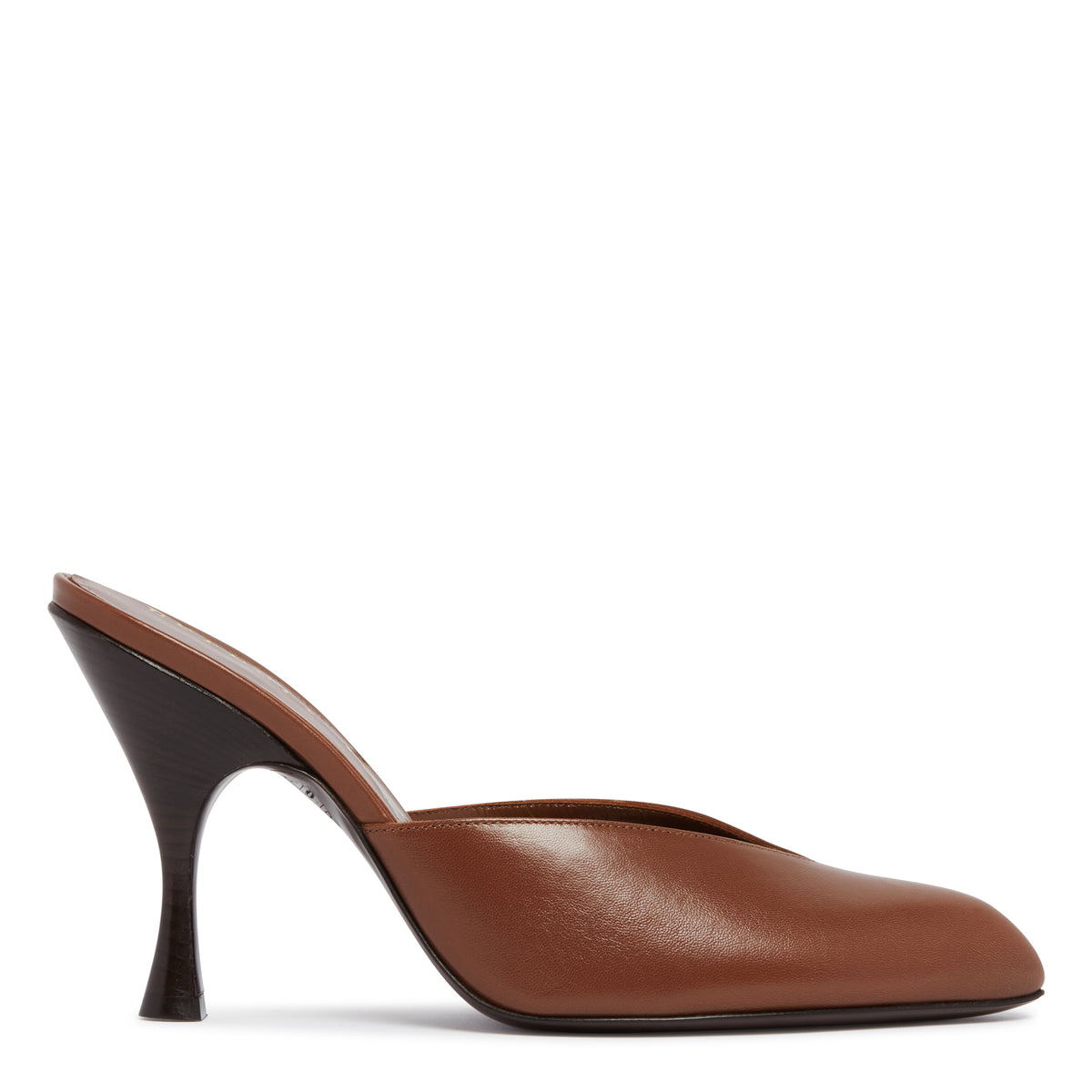 Brown Sitting Pretty Leather Mules | HERBERT LEVINE - Antonia